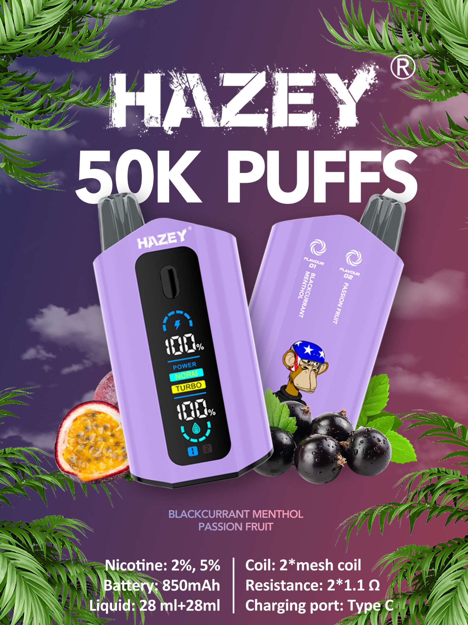 Hazey D200 35K Norm 50K dual tank dual flavors Puffs Vape - vapestars.de